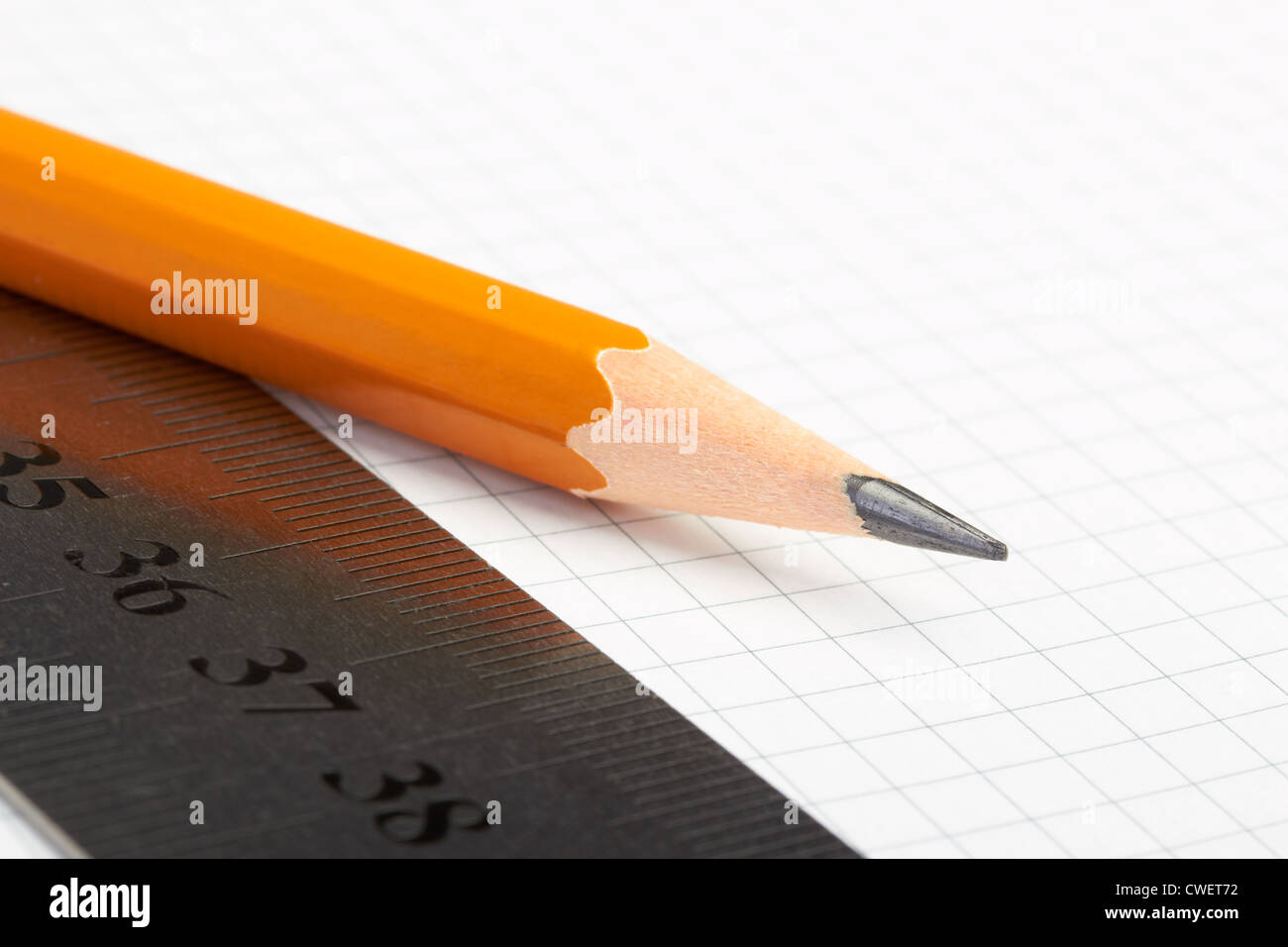 pencil and ruler Stock Photo - Alamy