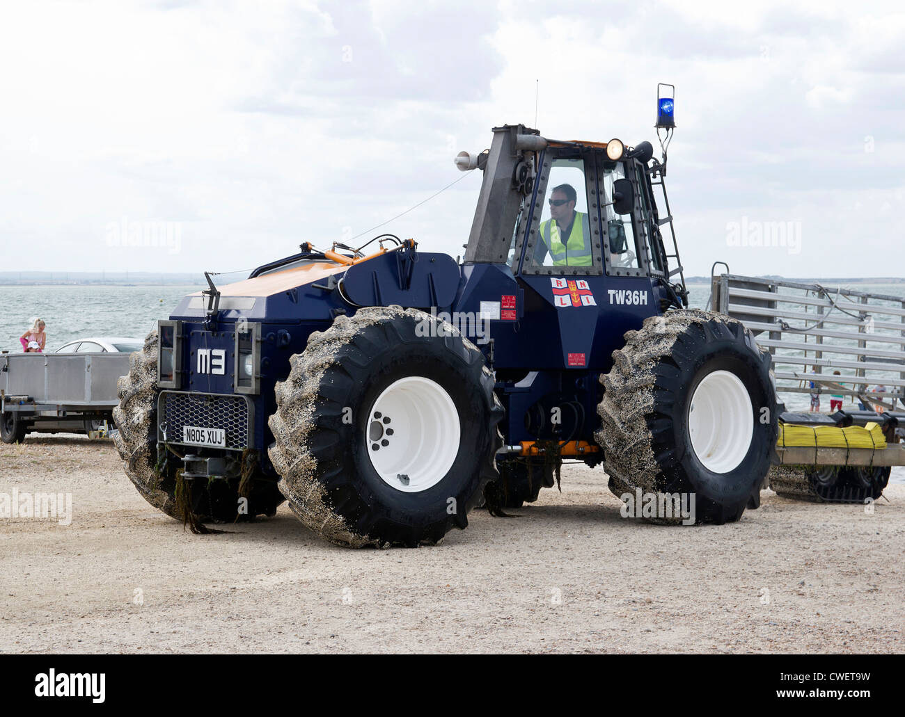 RNLI Launch Tractor Whitstable Harbour Kent England UK Stock Photo - Alamy