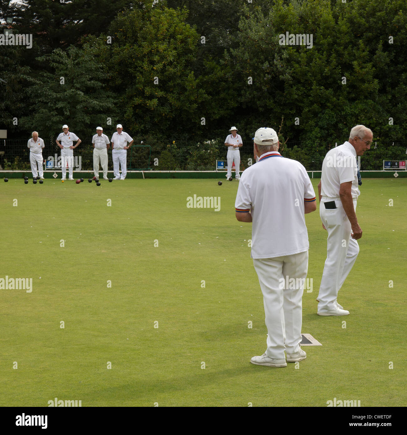 Men Bowling at Bowling Match Whitstable Kent UK Stock Photo - Alamy