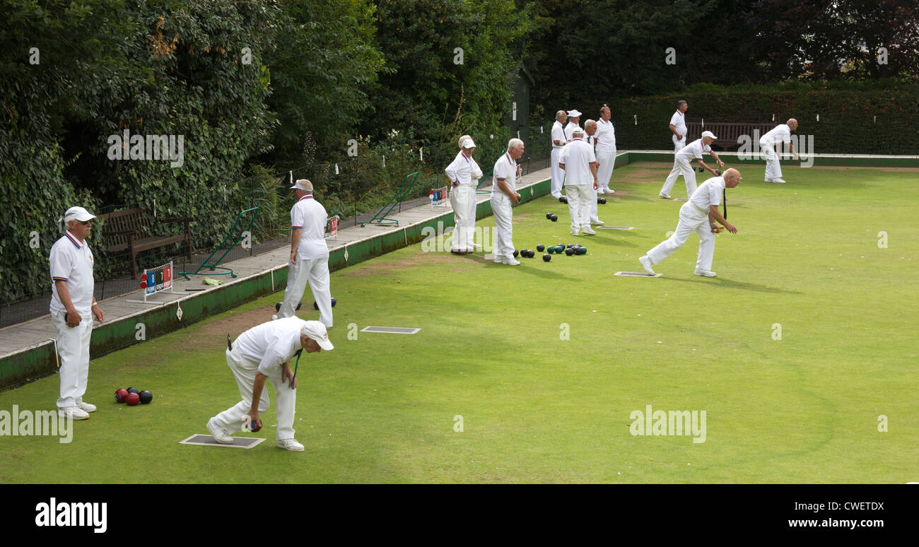 Men Bowling at Bowling Match Whitstable Kent UK Stock Photo - Alamy
