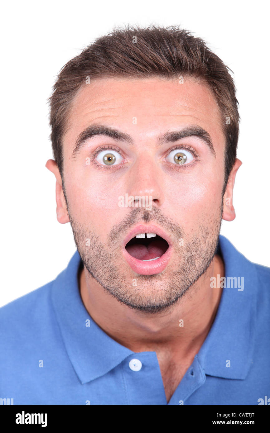 portrait of a surprised man Stock Photo - Alamy