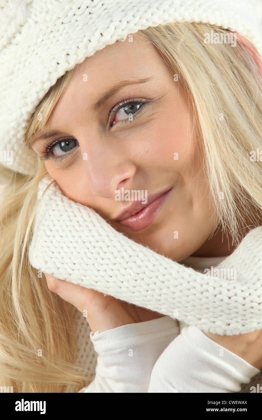 woman wearing wool clothes Stock Photo - Alamy