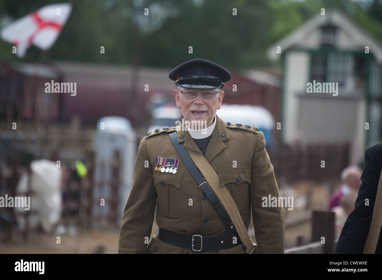 British Army Chaplain in Railway environment Stock Photo - Alamy