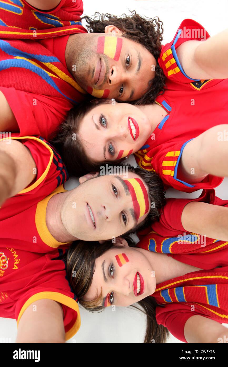 Spanish football fans Stock Photo - Alamy