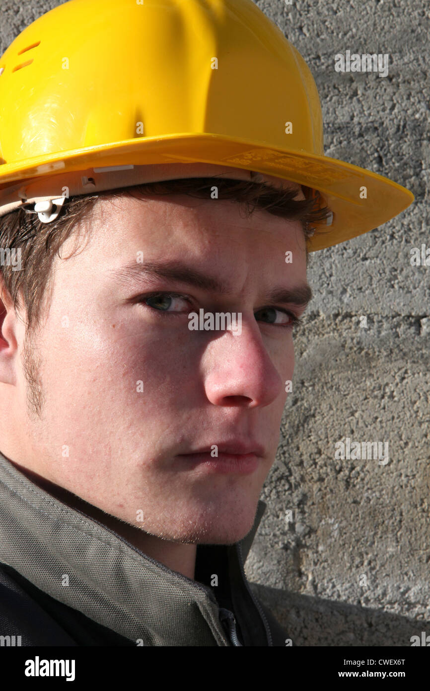 Serious looking laborer Stock Photo - Alamy