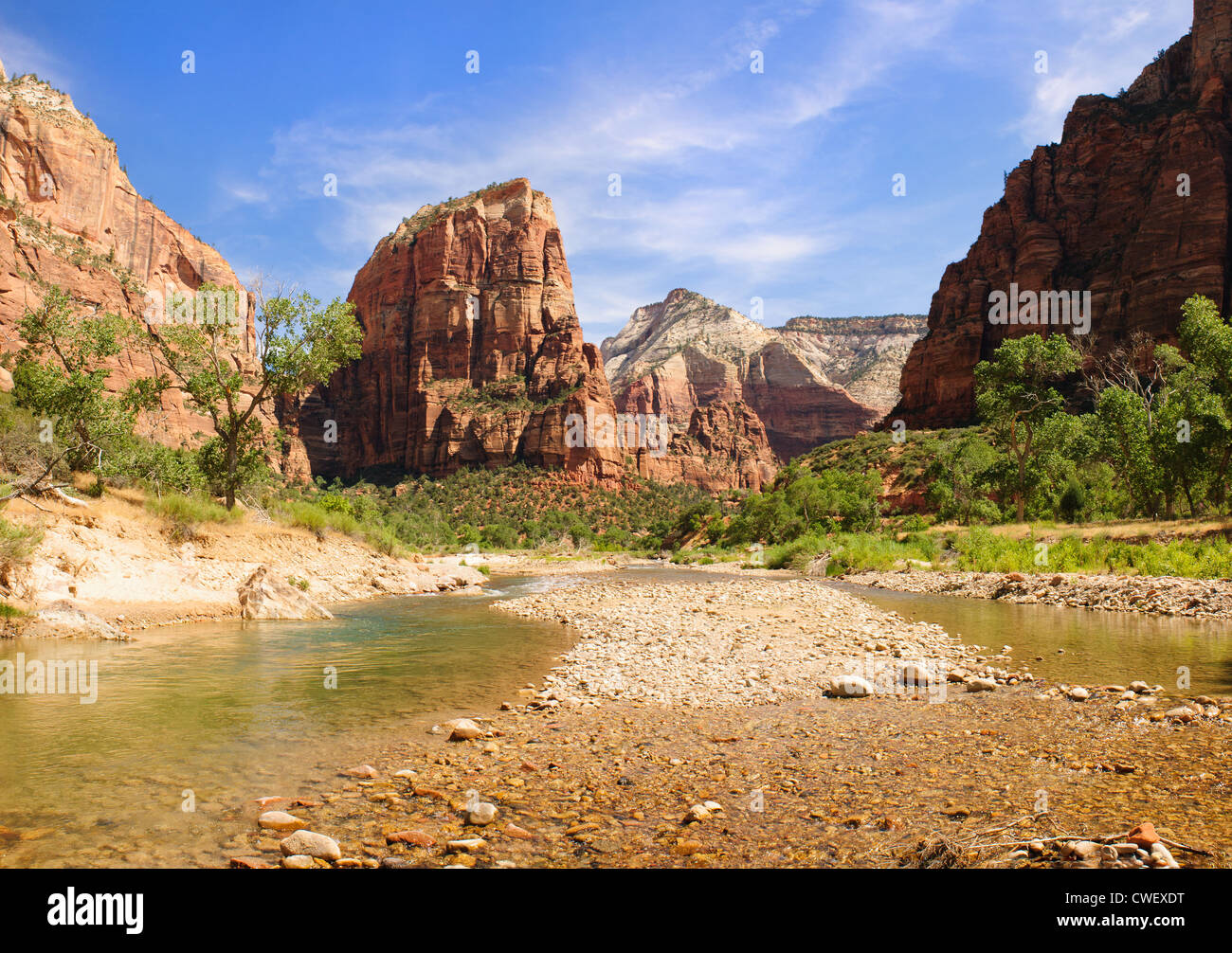 river scene in Zion National Park, Utah, USA Stock Photo - Alamy
