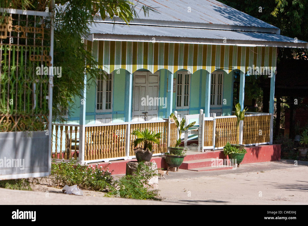 Myanmar, Burma. Mingun, near Mandalay. Burmese House Stock Photo - Alamy