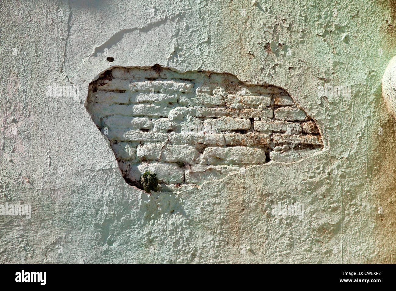 Myanmar, Burma. Mingun, near Mandalay. Fallen Plaster Reveals Brick ...