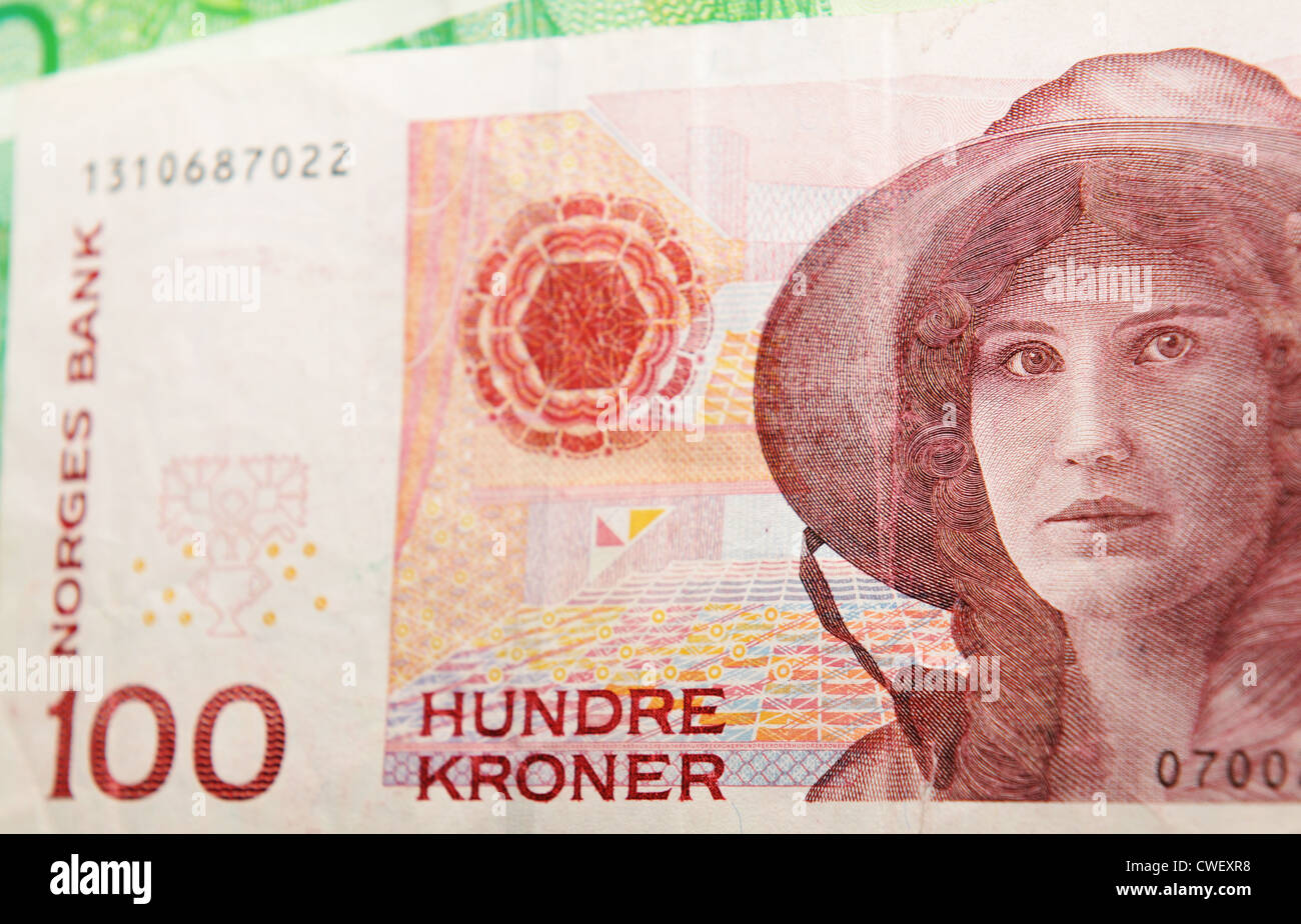 Detail of Norway currency (crown or krone, NOK Stock Photo - Alamy