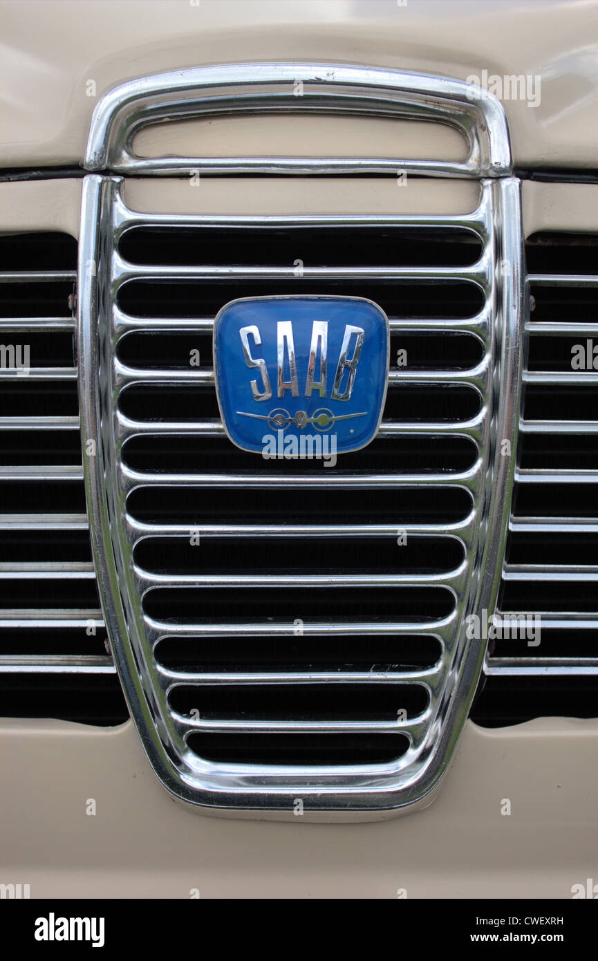 Saab front view detail Stock Photo - Alamy