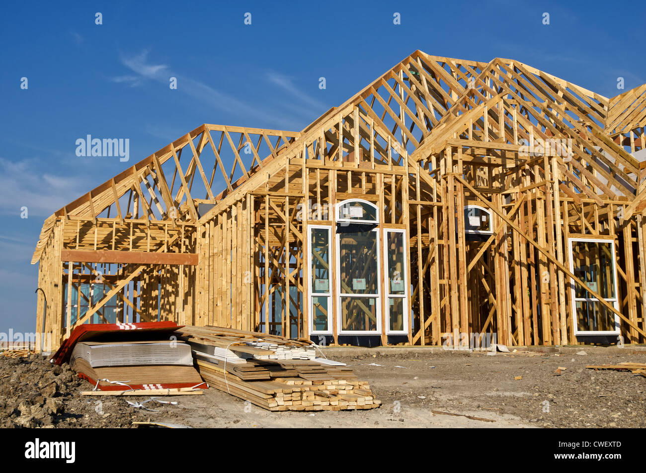 New home construction framing Stock Photo - Alamy