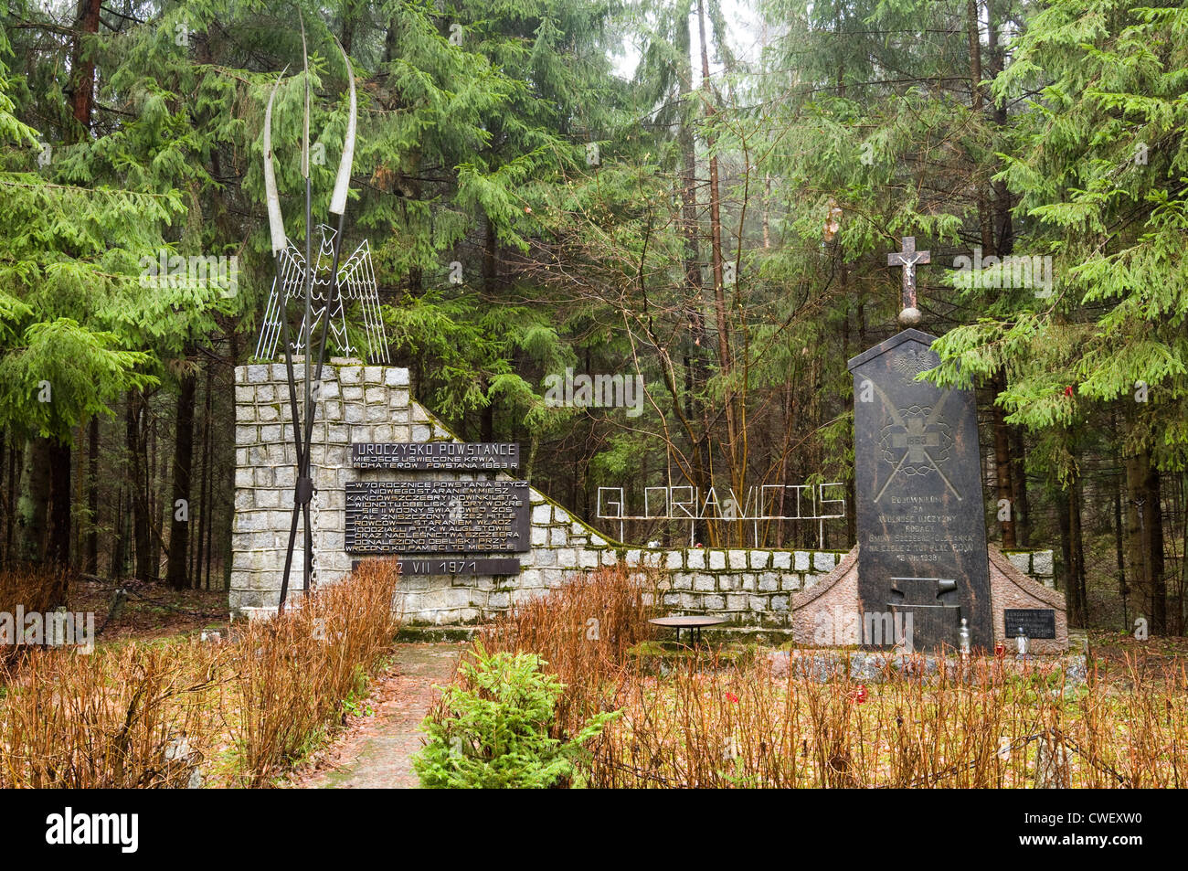 January Uprising monument, Powstańce, Augustow Forest, Poland Stock ...