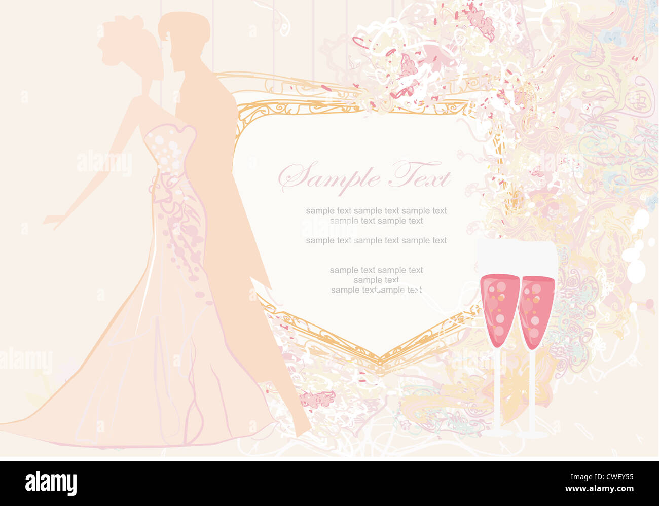 Ballroom dancers - invitation Stock Photo - Alamy