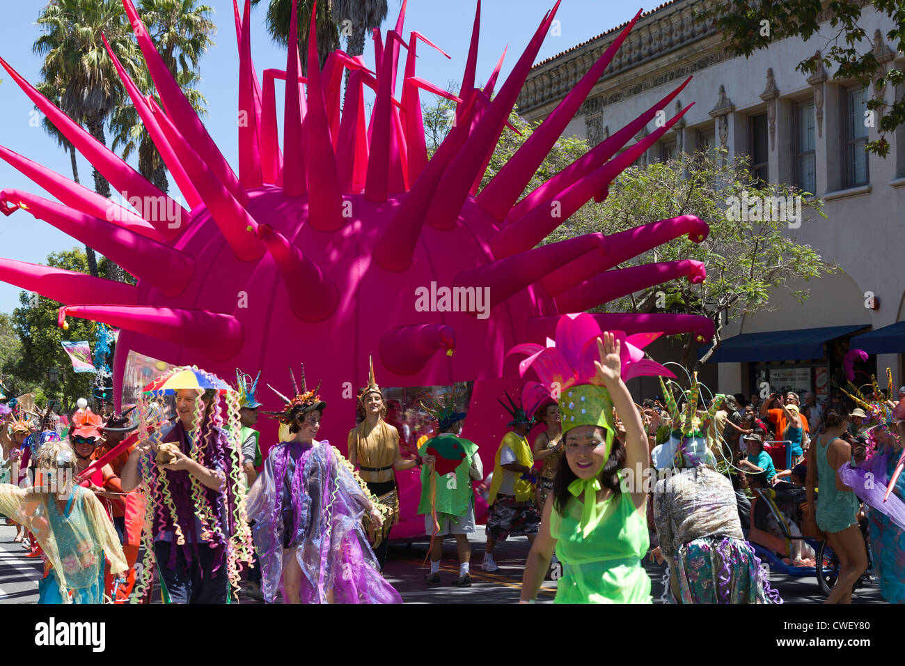 The 2012 Summer Solstice Parade in "Santa Barbara", California Stock ...