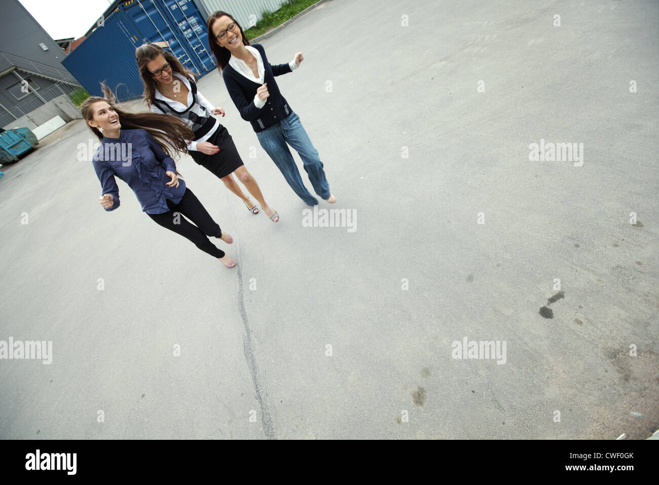 running happy students Stock Photo - Alamy