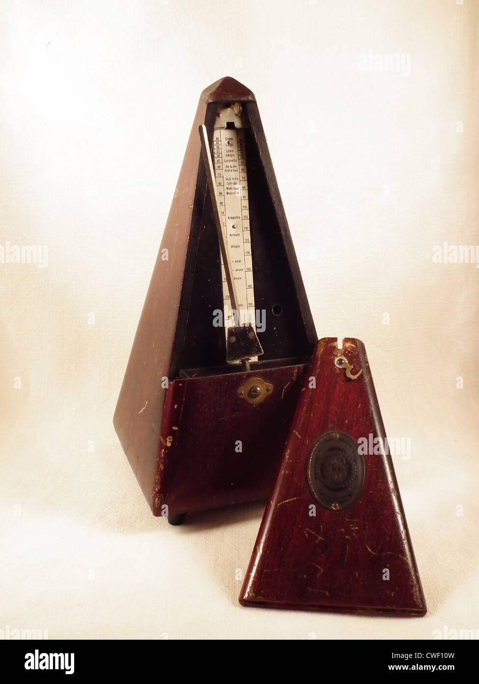 An old and wooden metronome from the collection of my parents Stock ...