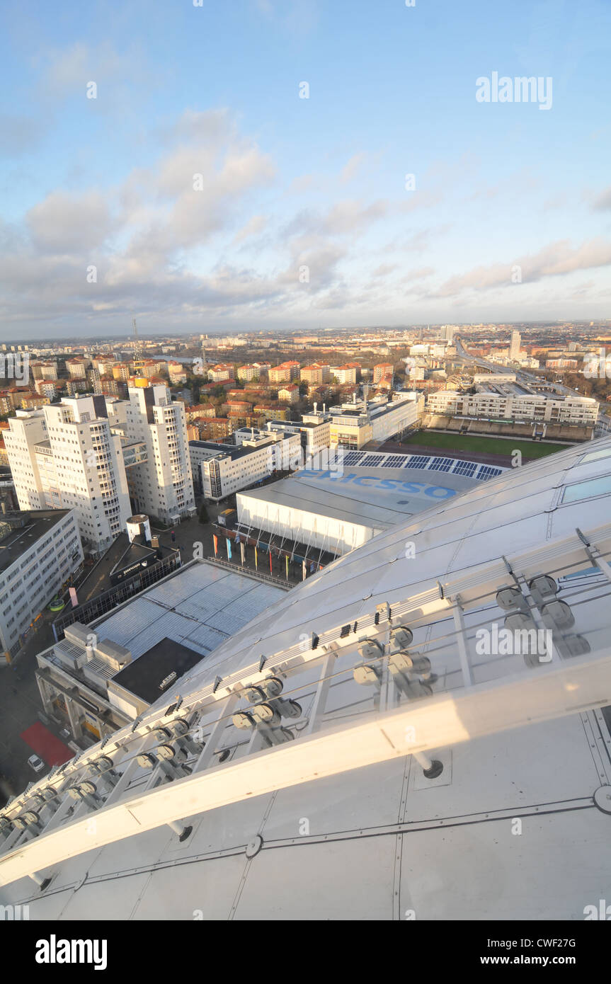 Aerial view of Stockholm captured from Ericsson Globe, the national ...