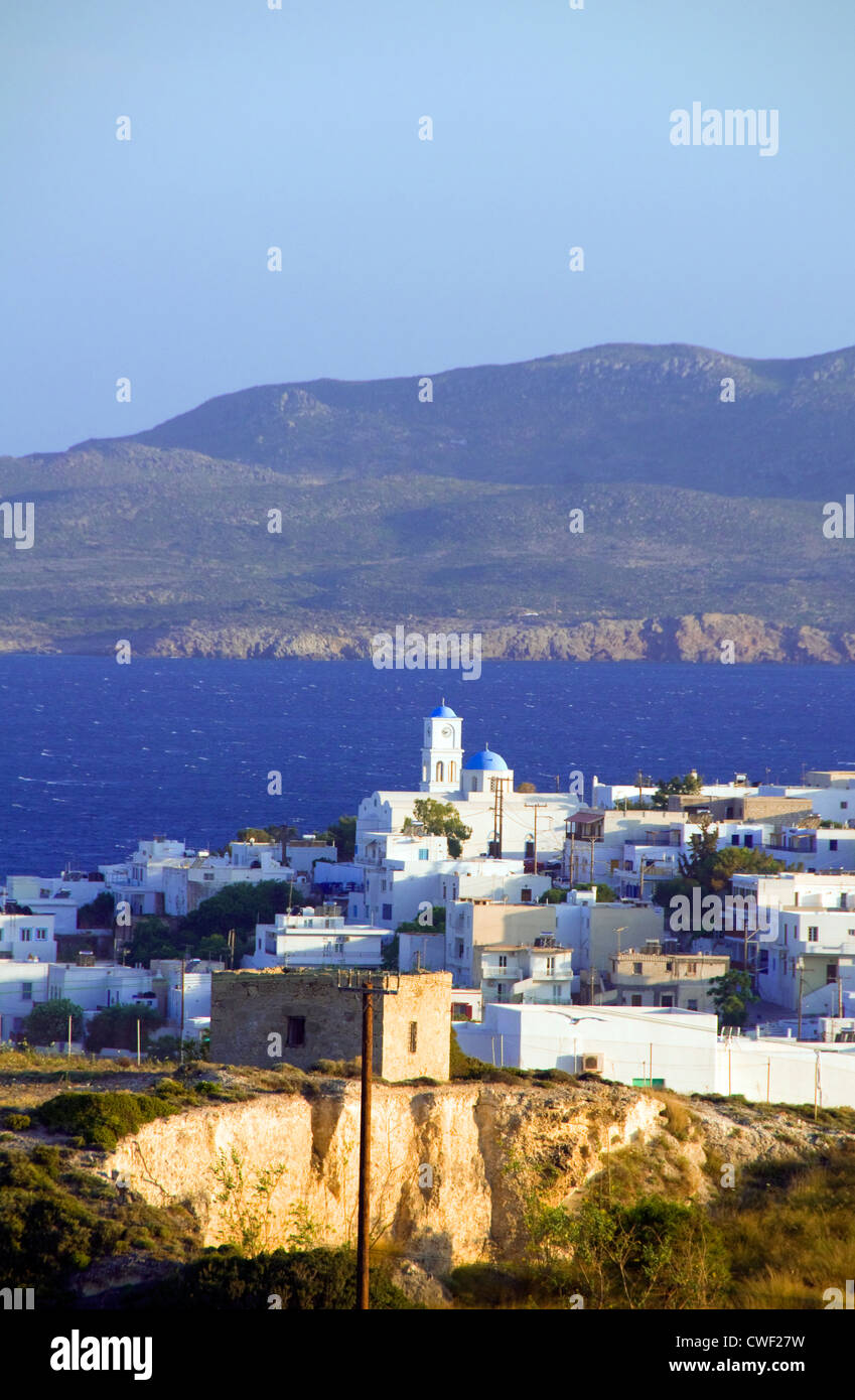 panoramic view of Adamas Plaka typical Greek island Cyclades ...