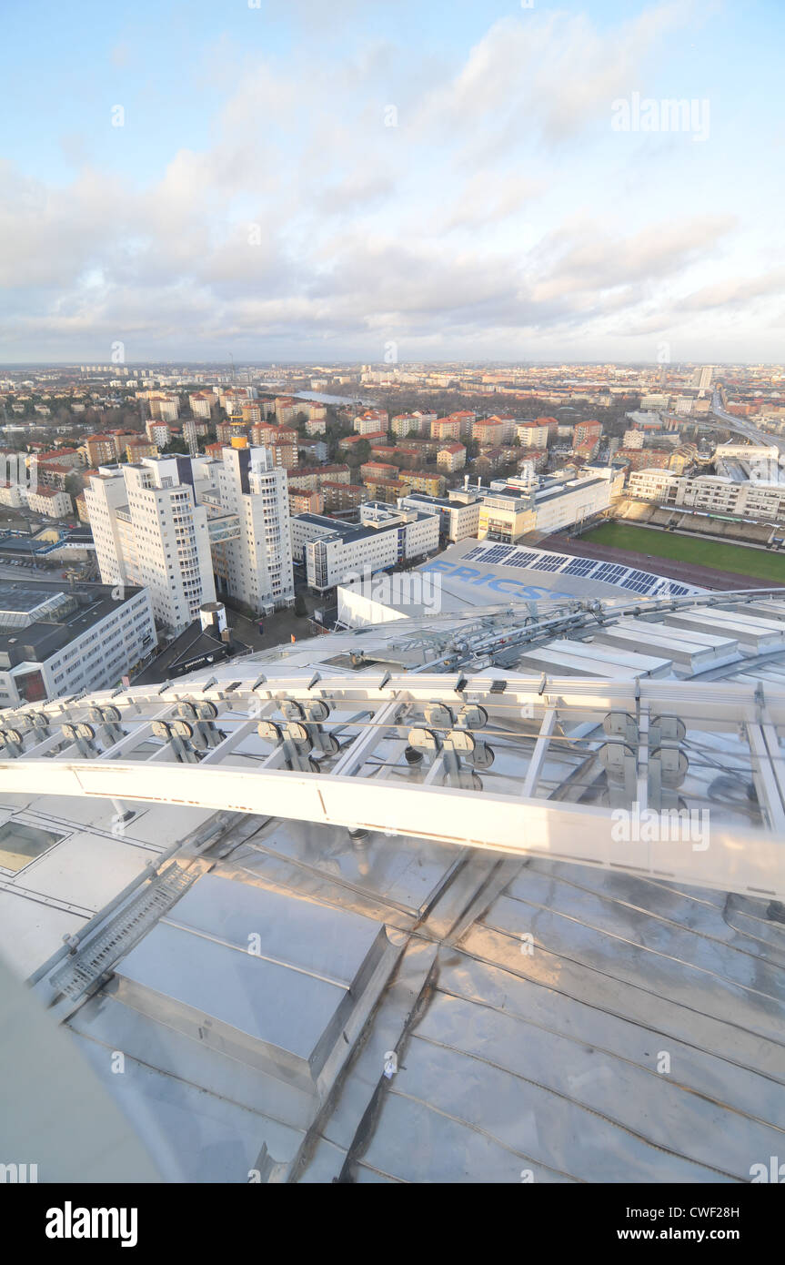 Aerial view of Stockholm captured from Ericsson Globe, the national ...