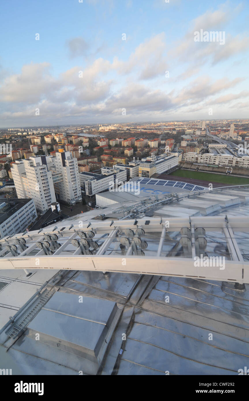 Aerial view of Stockholm captured from Ericsson Globe, the national ...