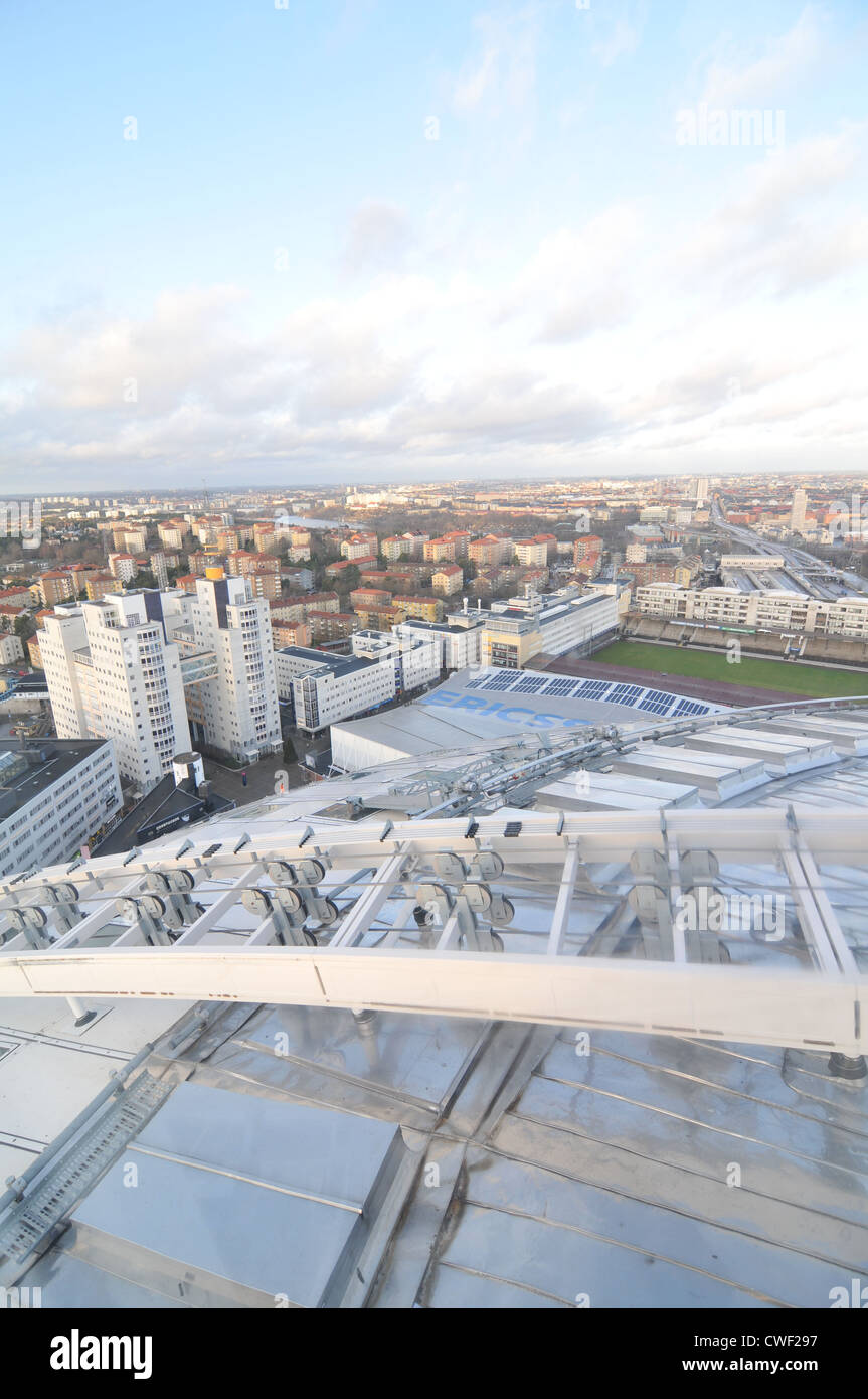 Aerial view of Stockholm captured from Ericsson Globe, the national ...