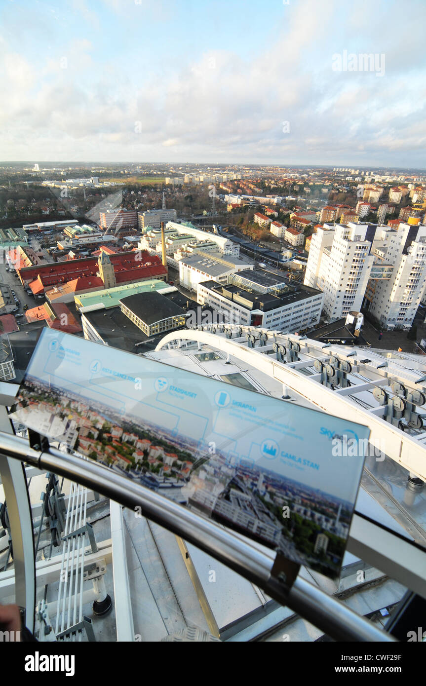 Aerial view of Stockholm captured from Ericsson Globe, the national ...