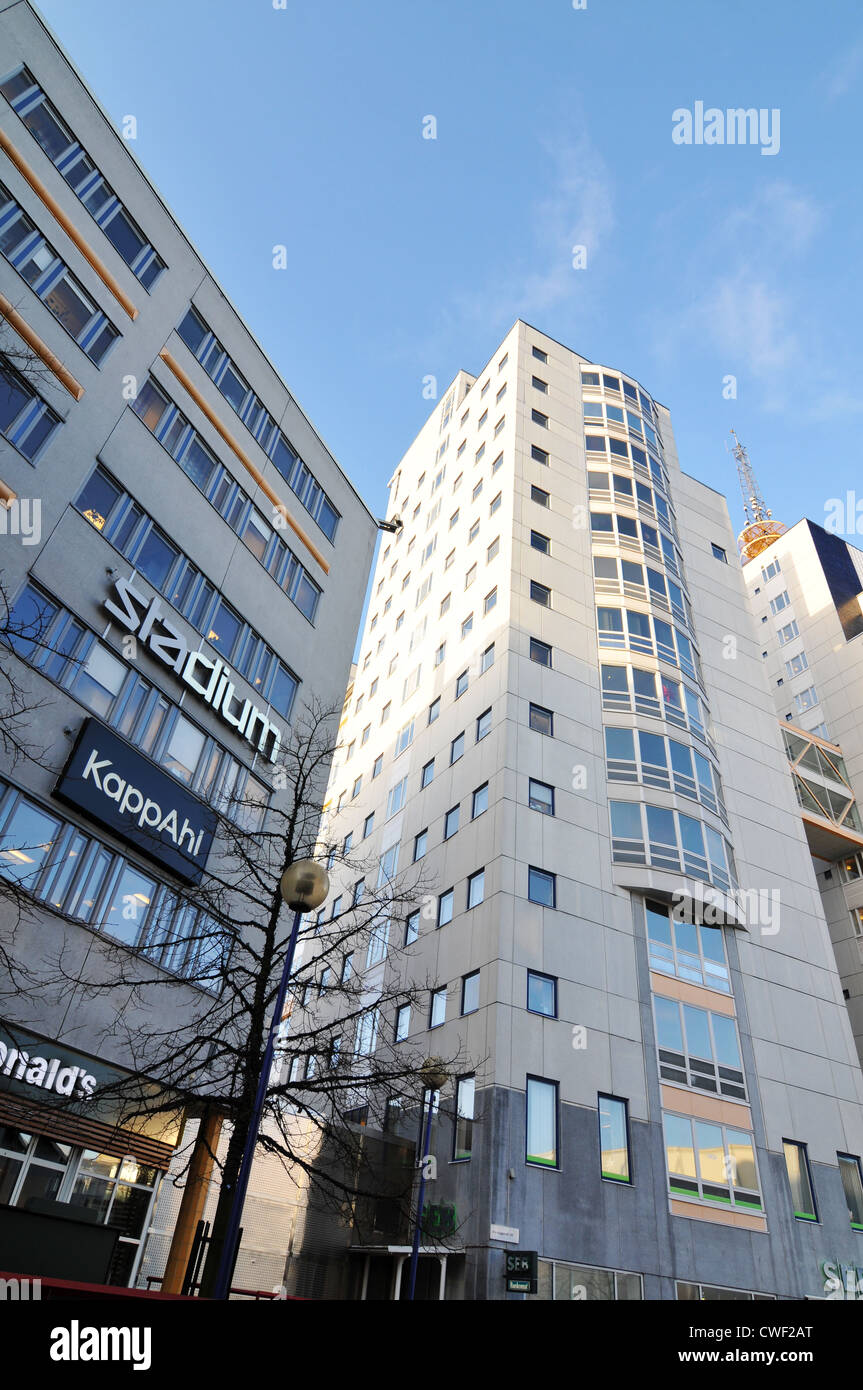 Stockholm, Sweden - 15 Dec, 2011: Typical street with modern ...
