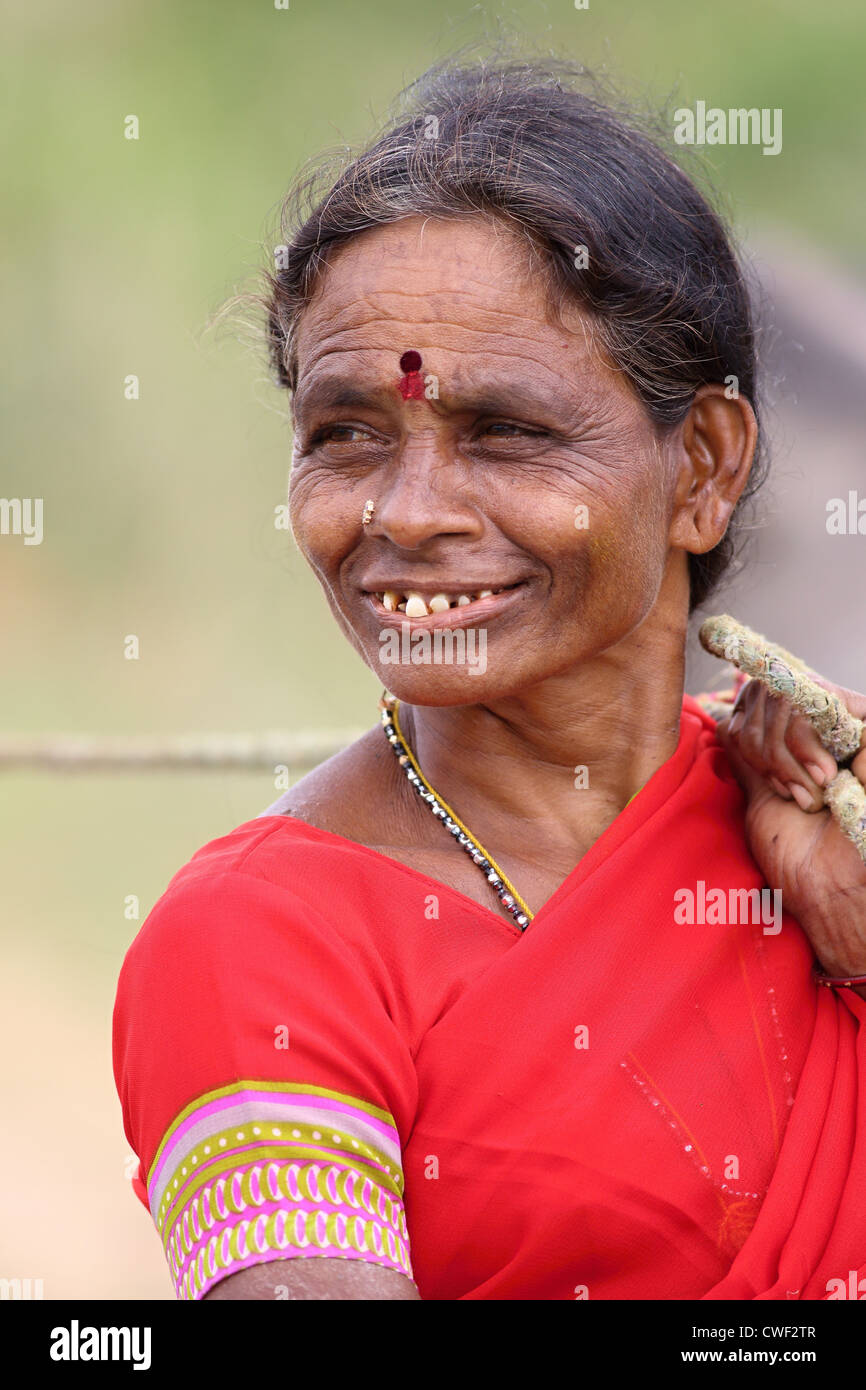 Rural Indian woman Andhra Pradesh South India Stock Photo - Alamy