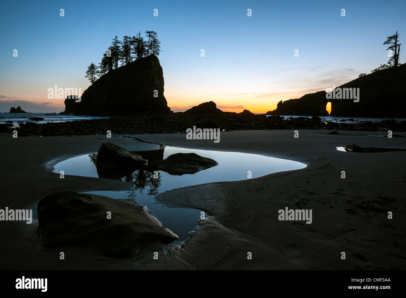 Sunset at Second Beach Stock Photo - Alamy