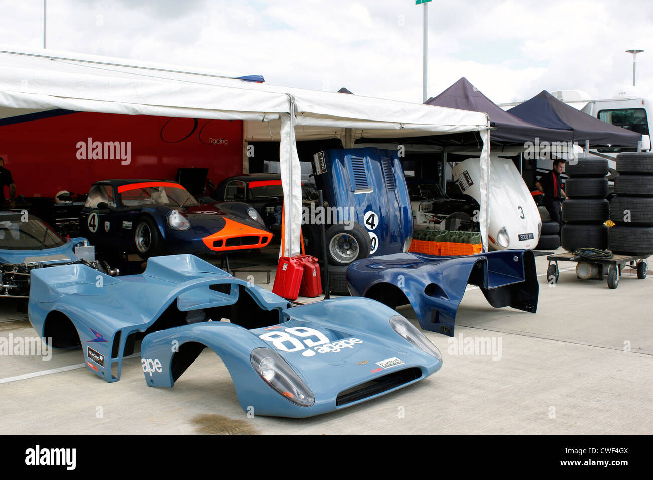 Silverstone Classic Car workshop Stock Photo - Alamy