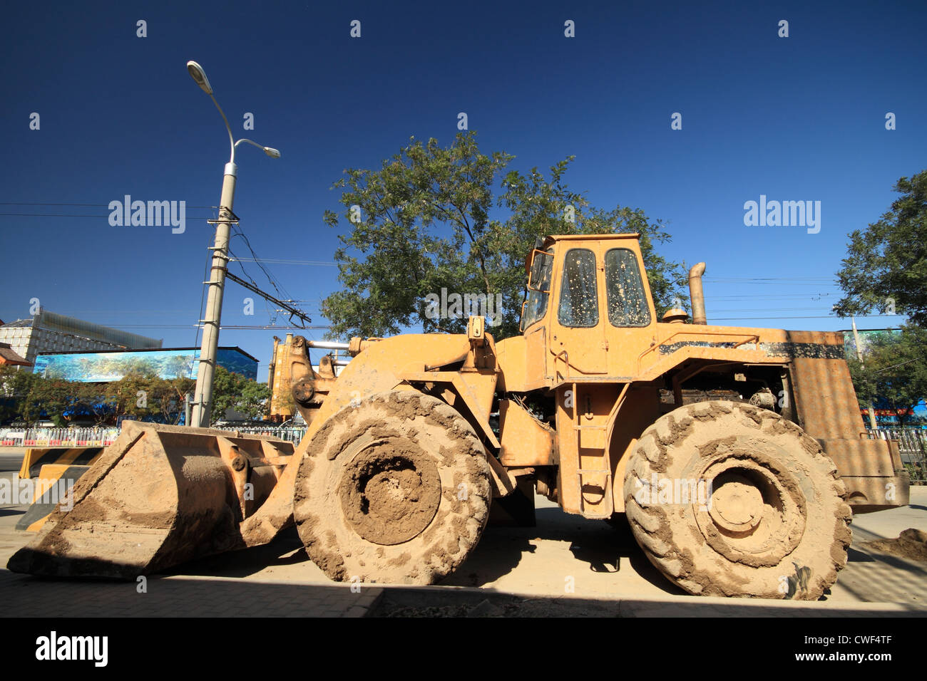 Heavy Duty Construction Equipment Parked at Worksite Stock Photo - Alamy