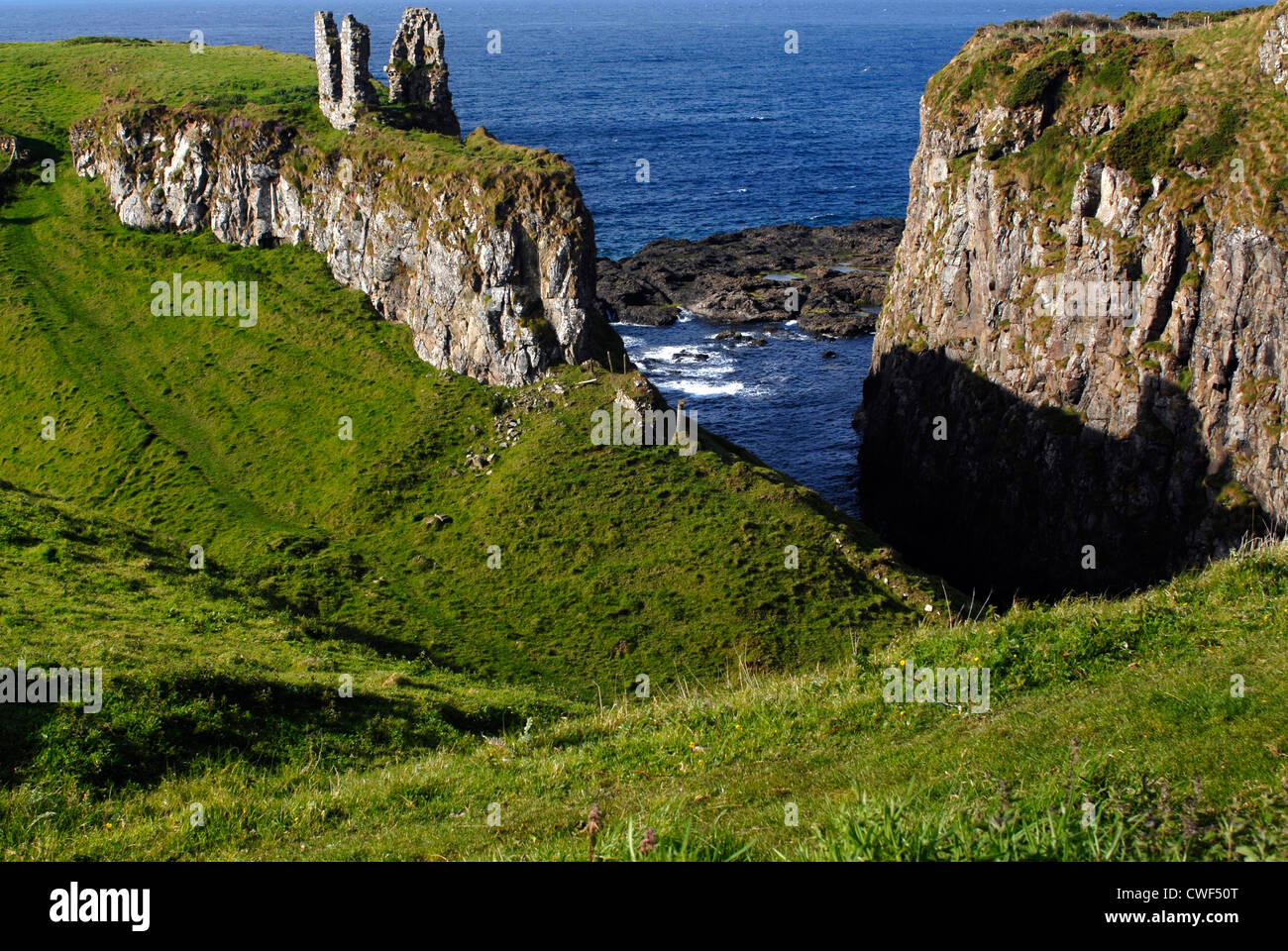 Dunseverick Castle, Coastal Road, County Antrim, Ulster, North Ireland ...