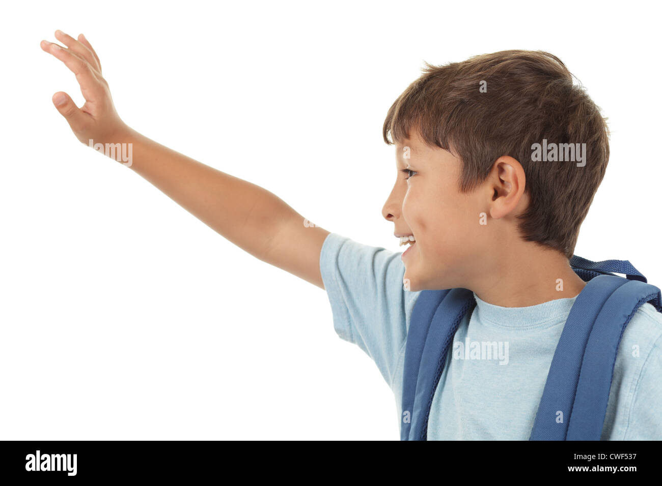 A young boy returns to school after the holidays Stock Photo - Alamy