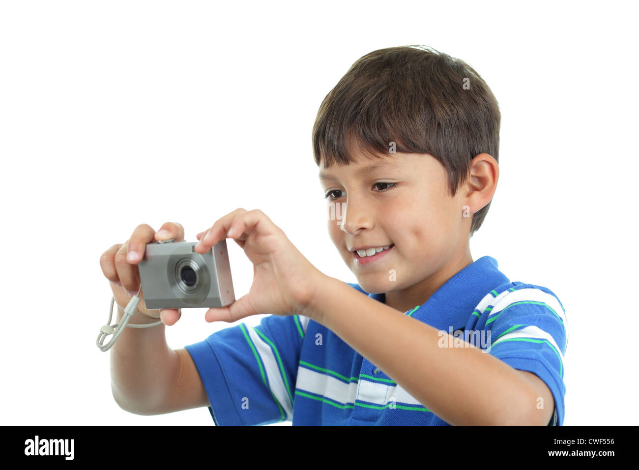 A young boy with a compact digital camera Stock Photo - Alamy
