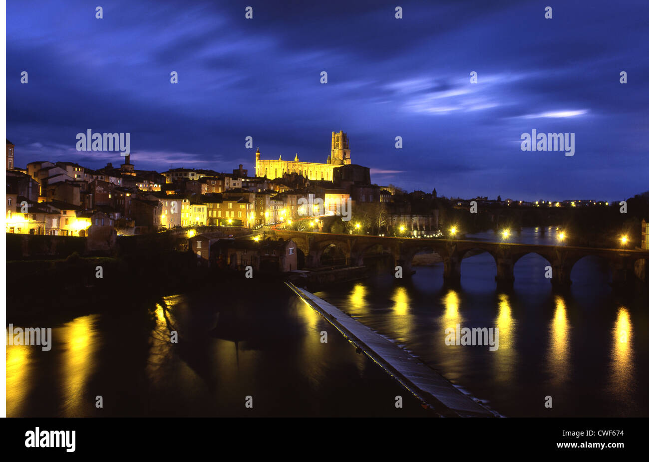 Albi Cathedral (Cathedrale Ste Cecile),Pont Vieux and river Tarn at ...