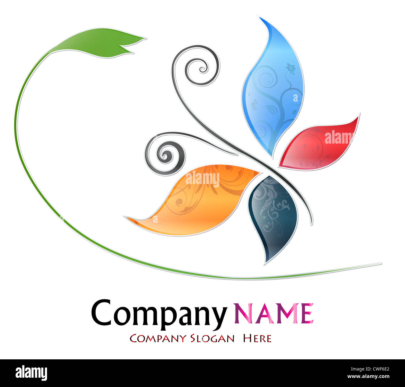 Colored Butterfly Company Logo Stock Photo - Alamy