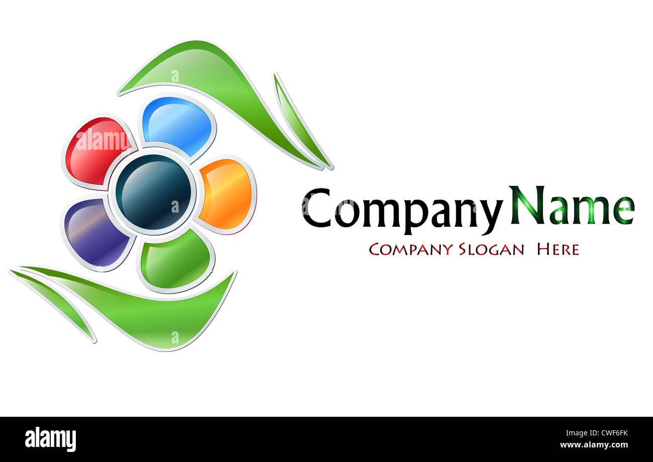 Multicolored Flower Company Logo Stock Photo - Alamy
