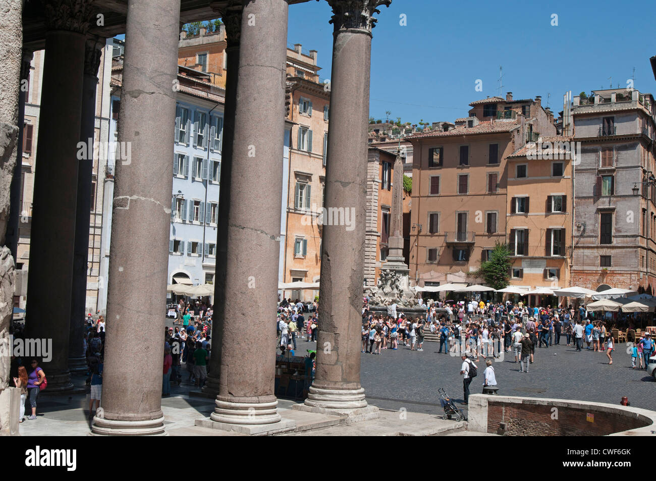 Entrance to the The Pantheon Square in Rome, Italy, Europe Stock Photo ...
