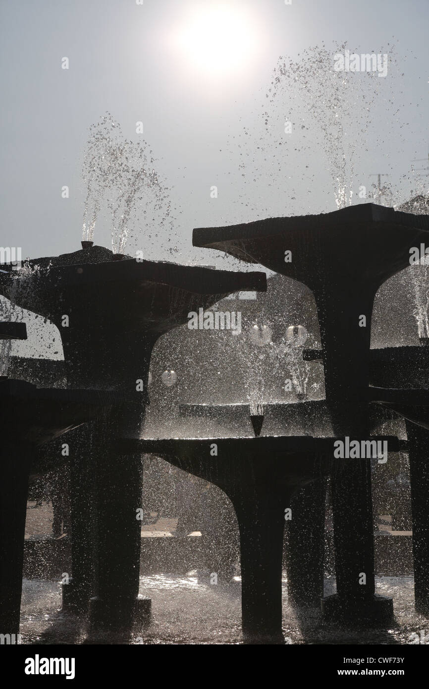Outdoor sunlight Reflecting Pool Fountain Creates Poland Stock Photo ...