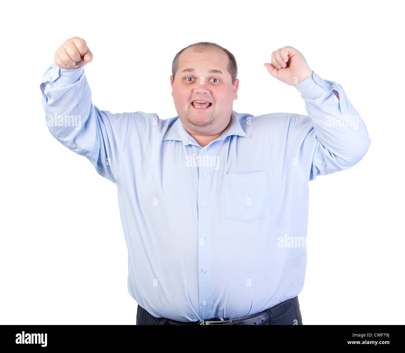 Happy fat man isolated hi-res stock photography and images - Alamy