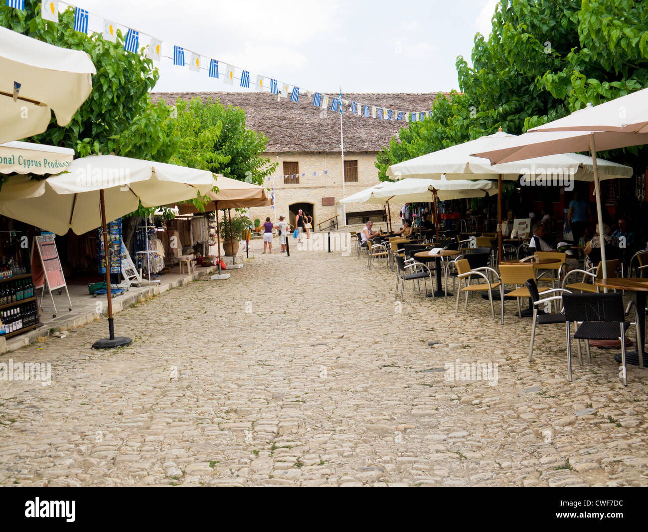 The town square in the Village of Omodos in Cyprus Stock Photo - Alamy