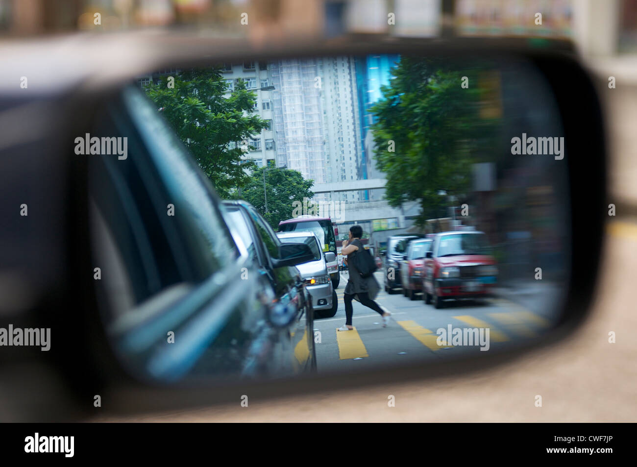 View of North Point from the driver's mirror of a car Stock Photo - Alamy