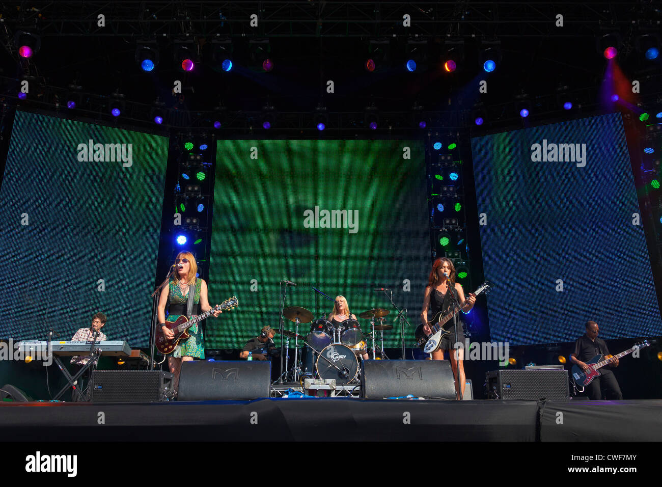 The group The Bangles performing on stage at the Rewind Festival Henley ...