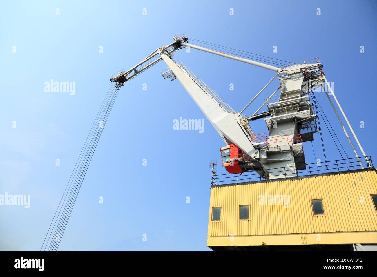 yellow port crane terminal seaport outdoor Stock Photo - Alamy