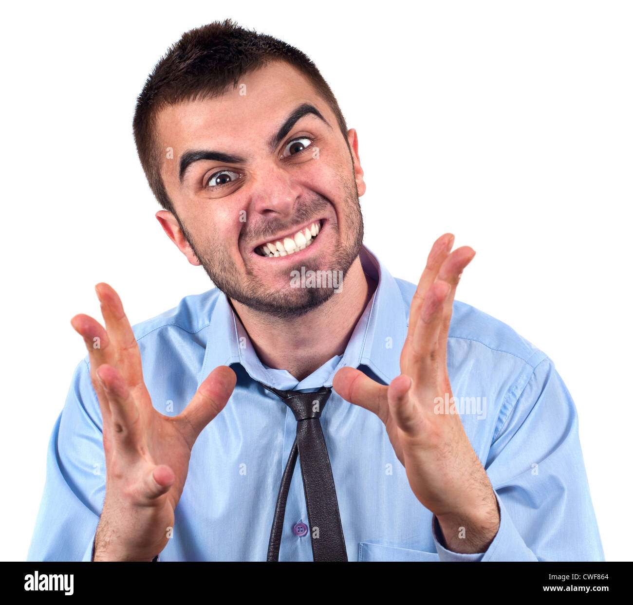 Angry business man expressing frustration, portrait of young handsome ...