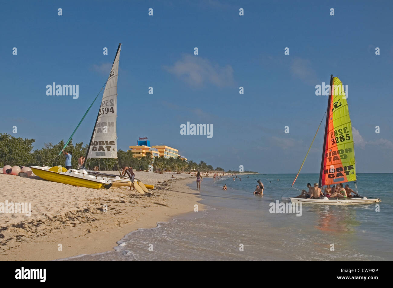 CUBA, Trinidad, Playa Ancon beach with boats Stock Photo - Alamy