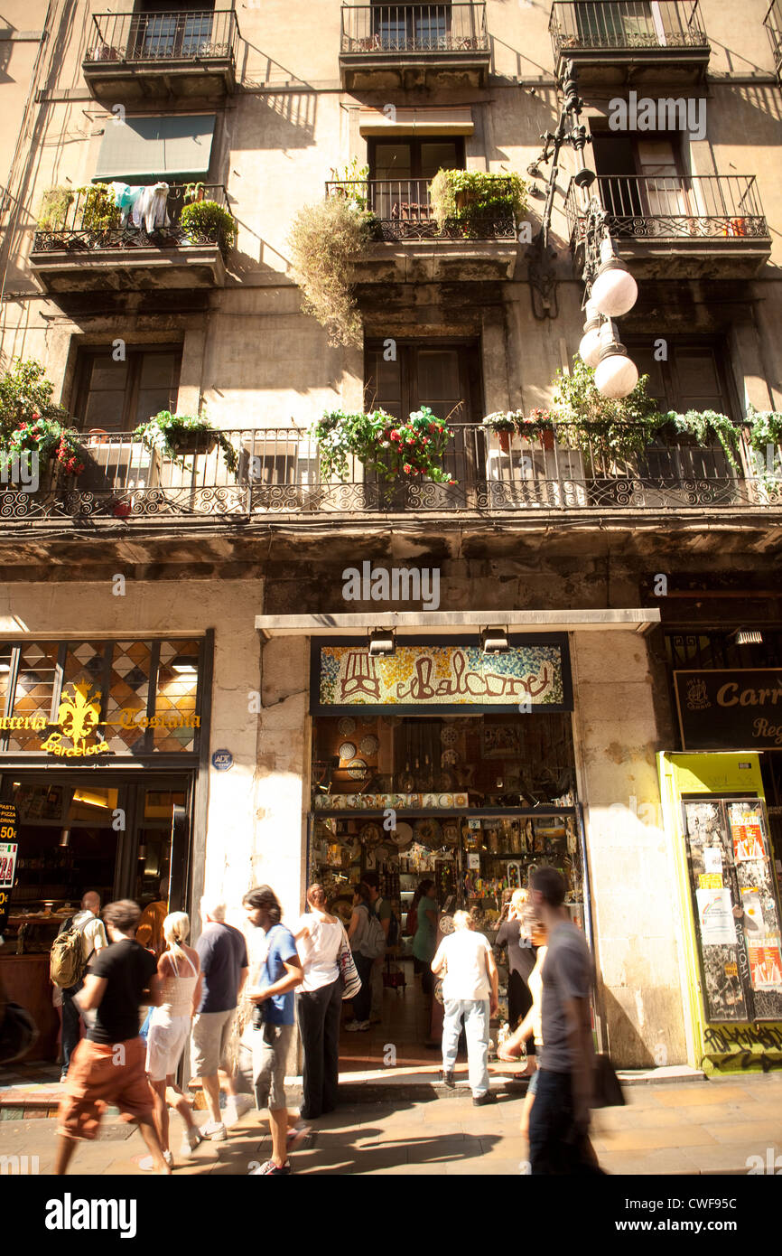 Barcelona street scene Stock Photo - Alamy