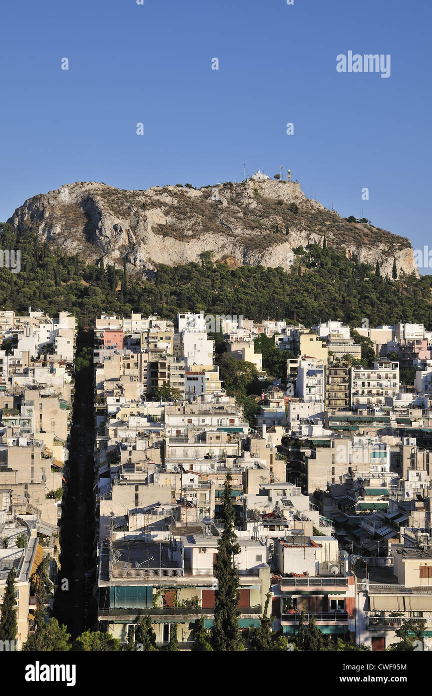 Lykavittos hill during sunset Stock Photo - Alamy