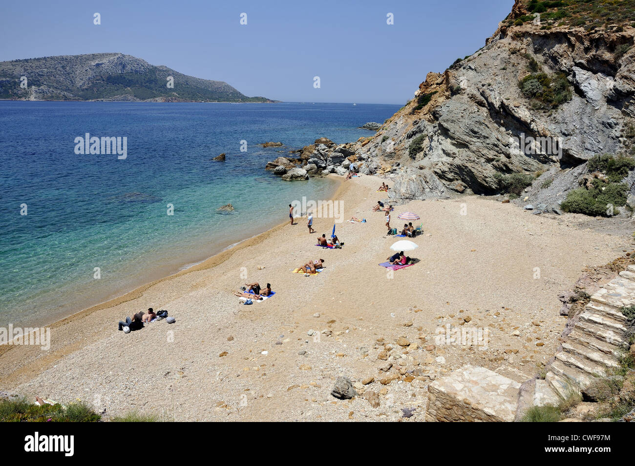 Beach in Legrena Stock Photo - Alamy