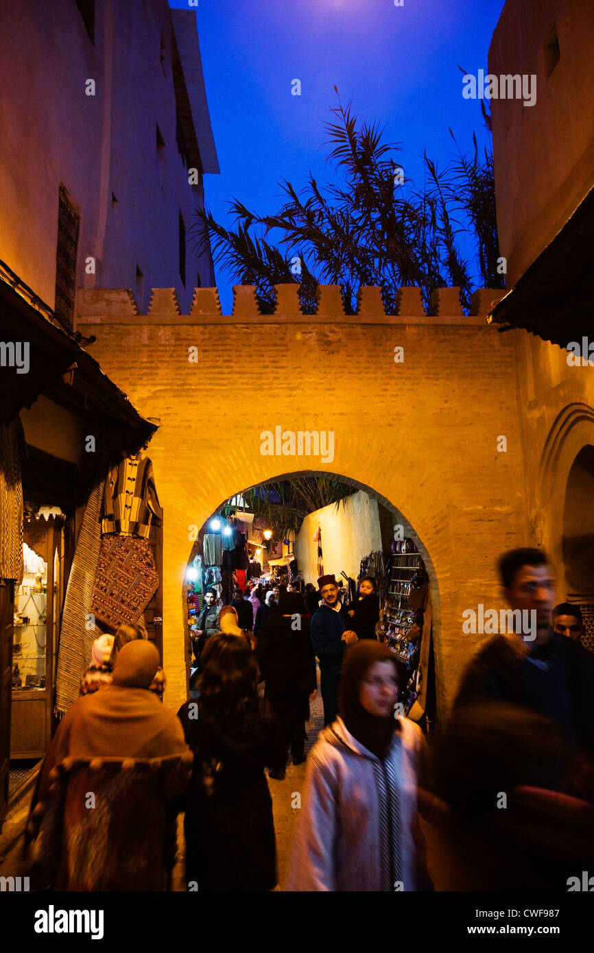 Fez medina at night, Morocco Stock Photo - Alamy